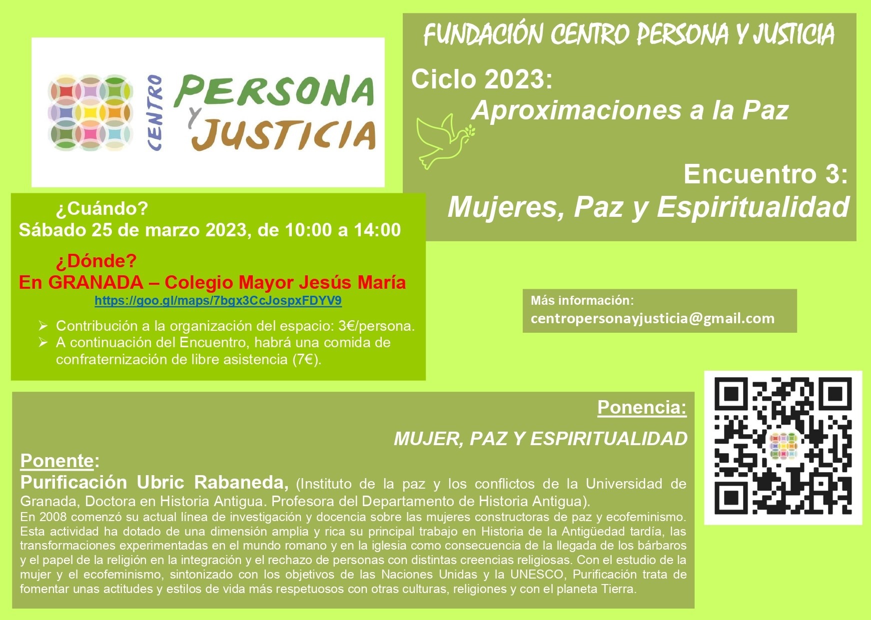 Mujer, Paz y Espiritualidad. Tercer encuentro del Ciclo Aproximaciones ...